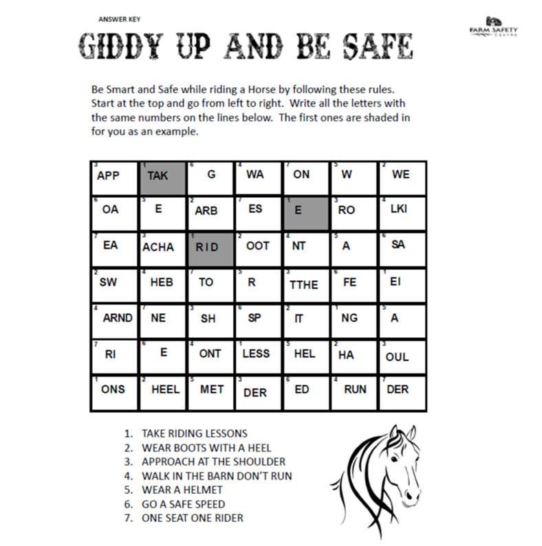 Horse Safety – Word Scramble - Heartland Training & Support Hub